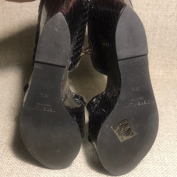 Shoes | Derek Lam Platform Black Snakeskin Sandals | Poshmark